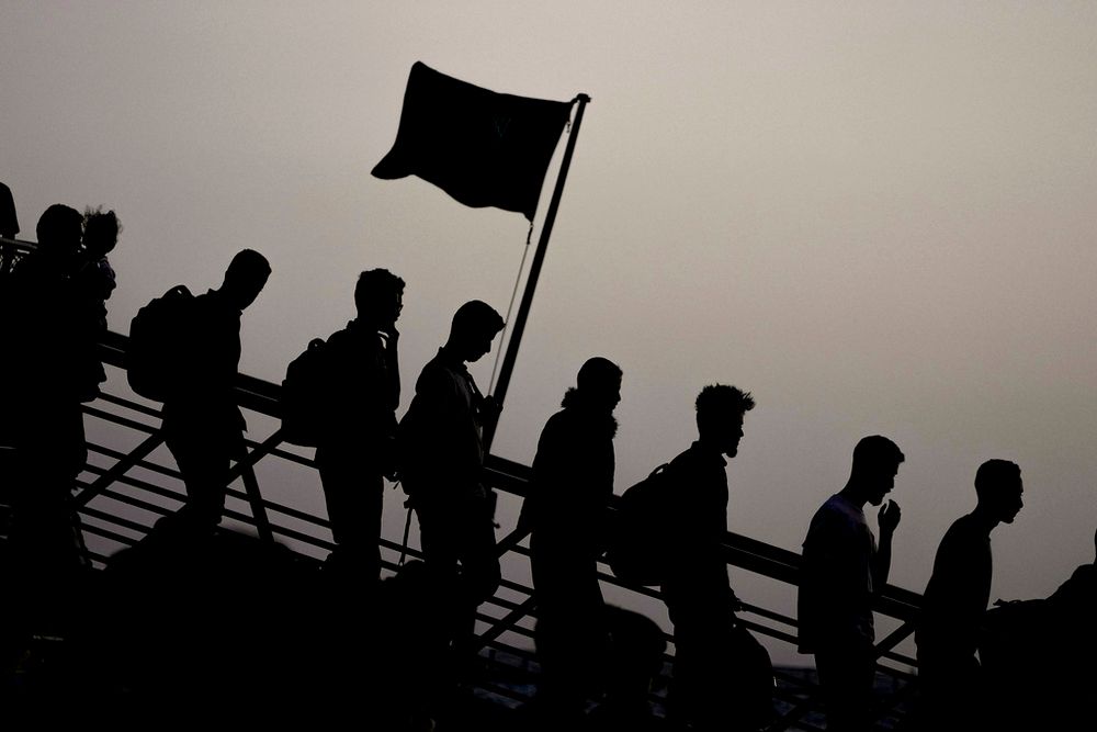 People Marching Silhouette
