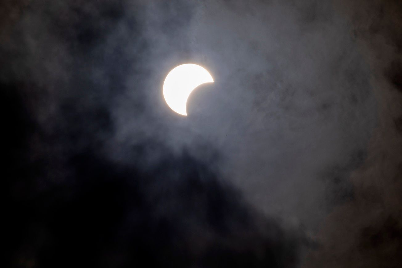 Partial Solar Eclipse Seen In Narrow Pathway Across Planet, Including ...