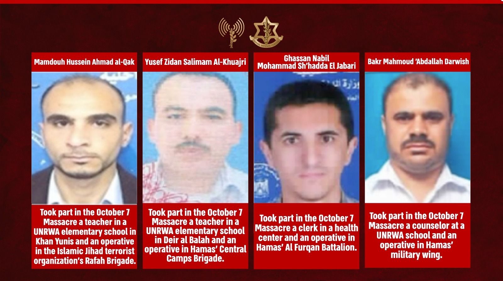 IDF Reveals Recordings Of UNRWA Staff Taking Part In October 7 Massacre ...