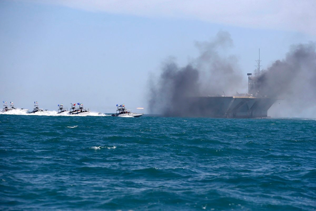 Iran's Military Drill In Gulf Of Hormuz Backfires After Target Barge ...