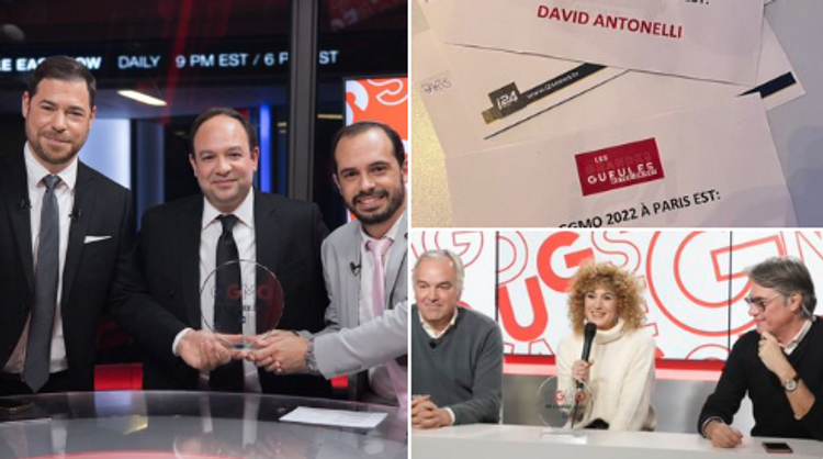 I24NEWS : David Antonelli Et Abnousse Shalmani Sacrés GGMO 2022 - i24NEWS